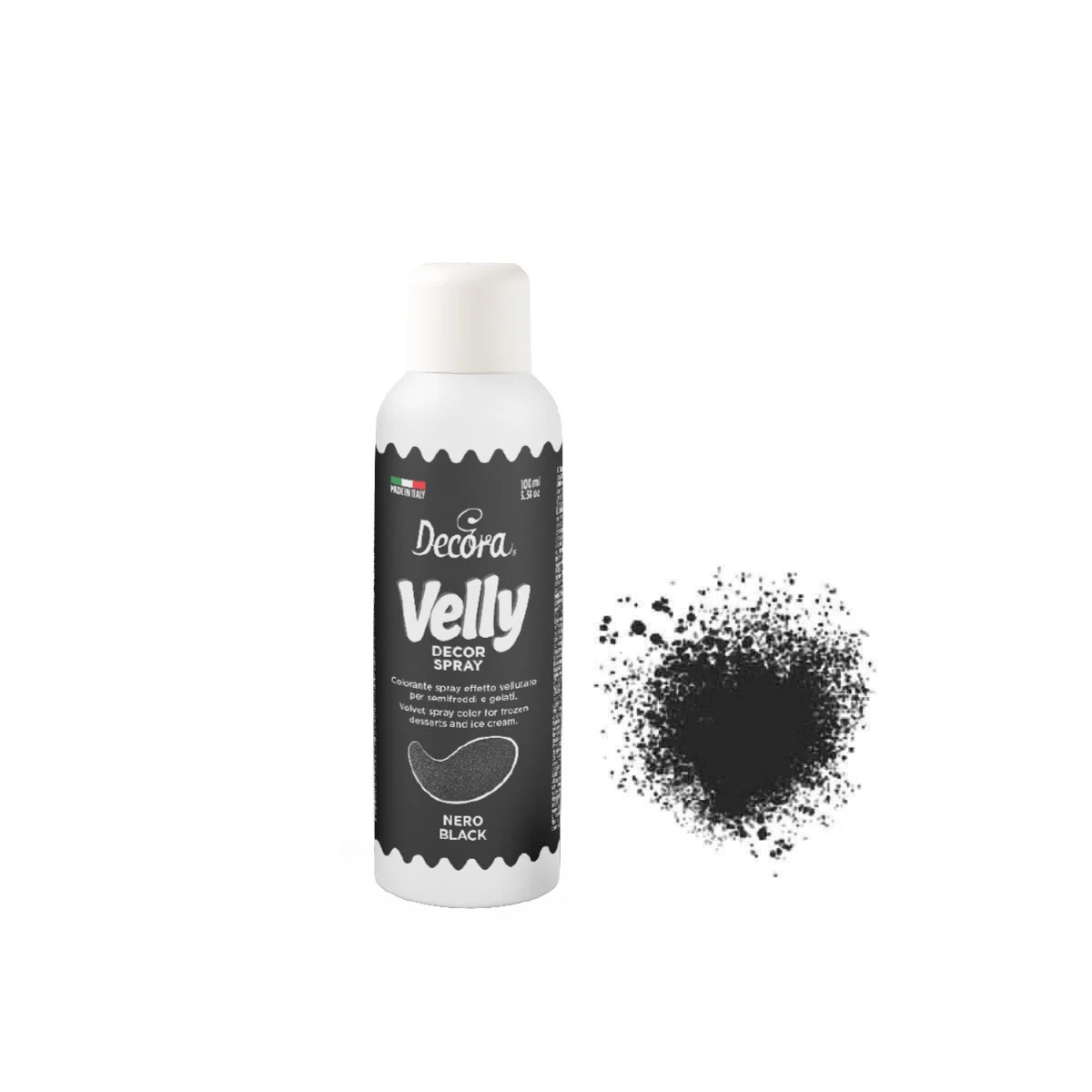 Decora Velly Velvet Spray Schwarz, 100ml - Tortastisch